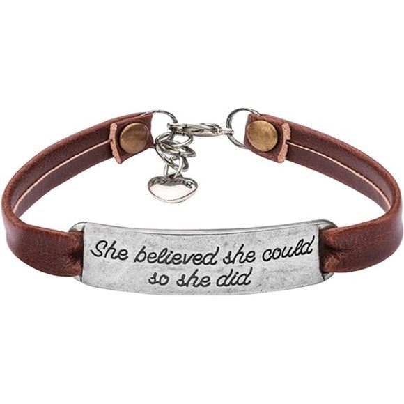Jewelry | Christian Leather Bracelet With Inspirational Bible Verse ...